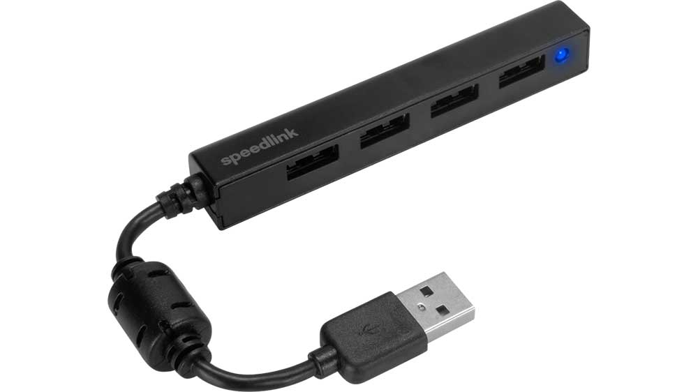 Speed Link Snappy Slim USB Hub 4 Port Black | Planeo